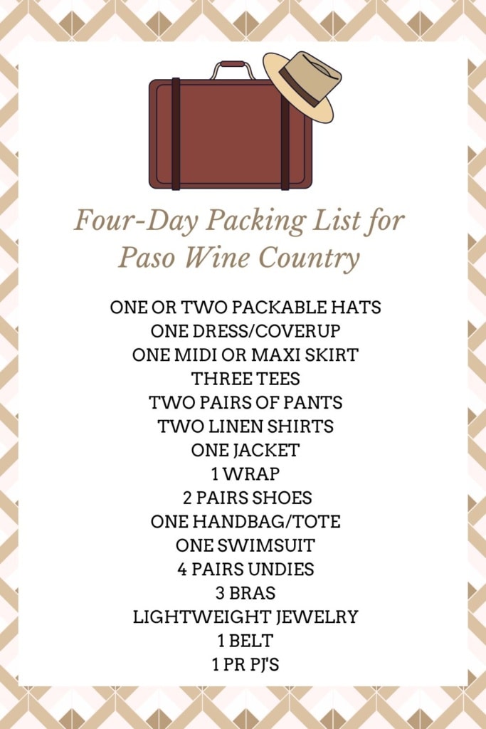 Ultimate Packing List for a Perfect Weekend in Paso Wine Country ...